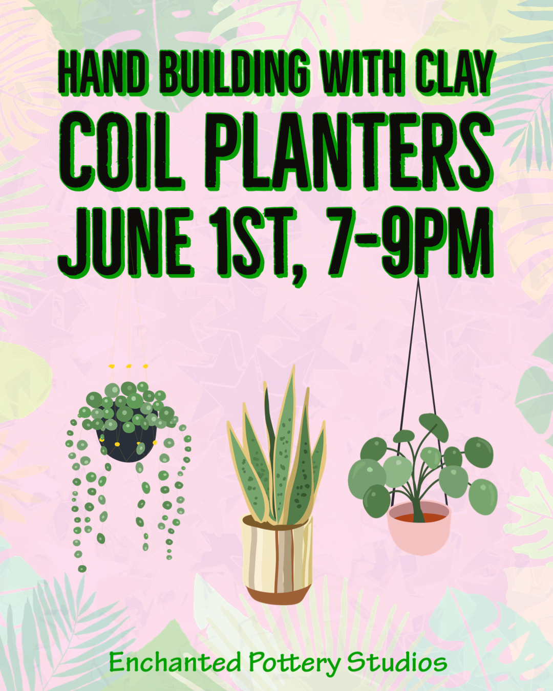 Hand Building Clay Night June 1st, 7-9pm Planters | Enchanted Pottery Studios